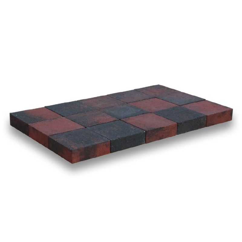 Rot-Schwarz Pflastersteine gerade